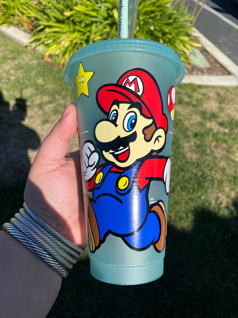 Super Mario Starbucks Cup | Mario Bros Starbucks Cup | Mario Plumber ...