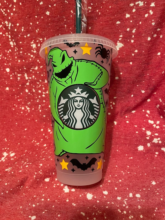 Green Oogie Boogie W/ Worms Spiders and Bats on a Starbucks - Etsy