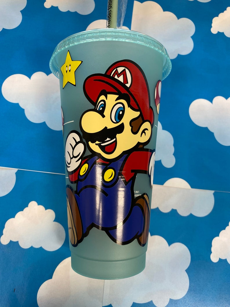 Super Mario Starbucks Cup | Mario Bros Starbucks Cup | Mario Plumber ...
