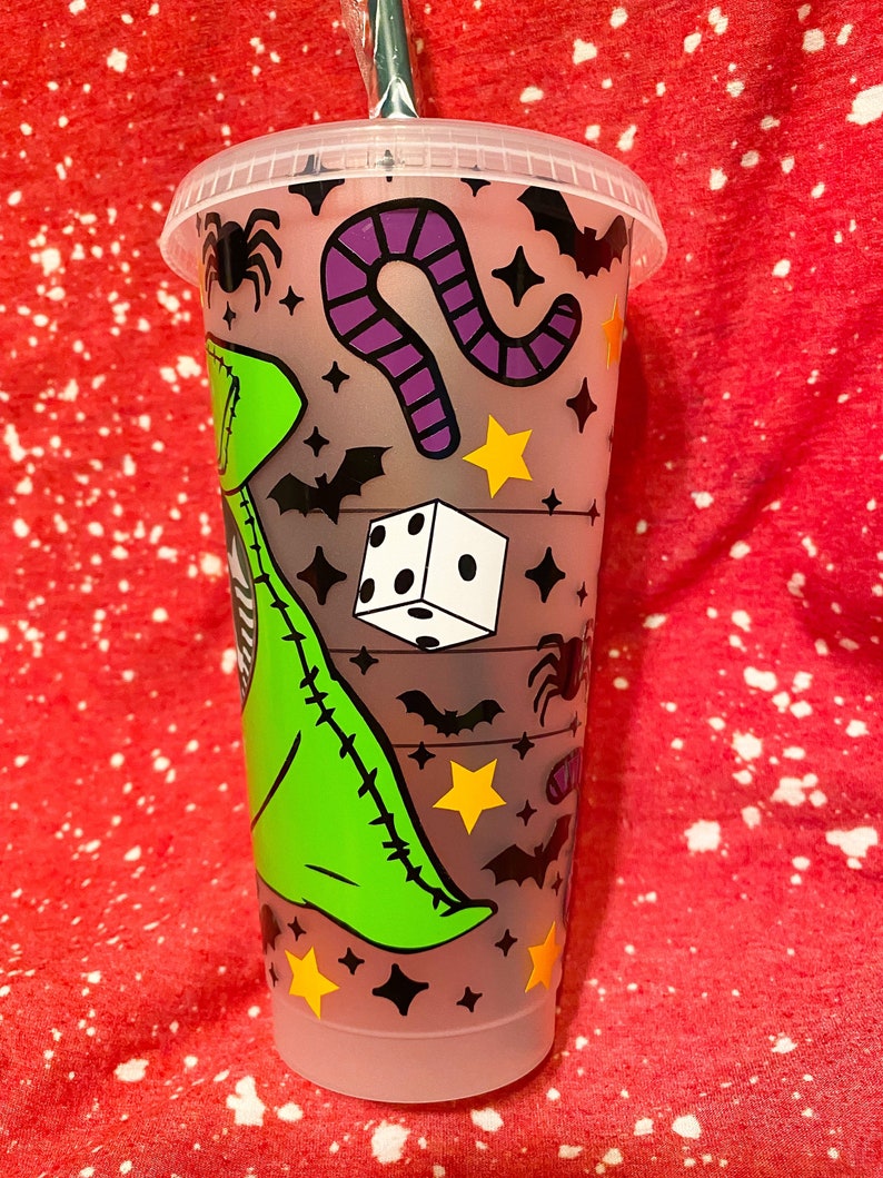 Green Oogie Boogie W/ Worms Spiders and Bats on a Starbucks - Etsy