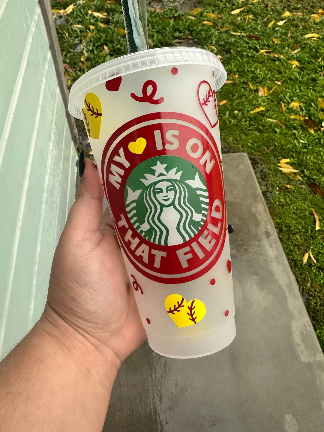 Starbucks Softball Cup | Softball Themed Cup | Personalized Softball ...