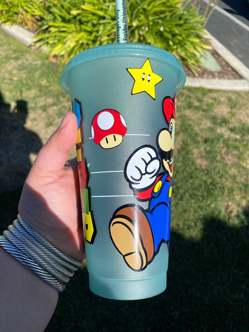 Super Mario Starbucks Cup | Mario Bros Starbucks Cup | Mario Plumber ...