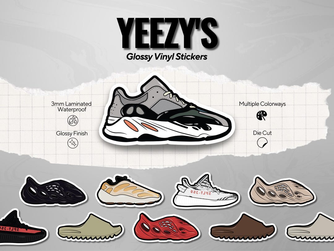 YEEZY // 3.5 Glossy Vinyl Stickers // Water-resistant Stickers // Water ...