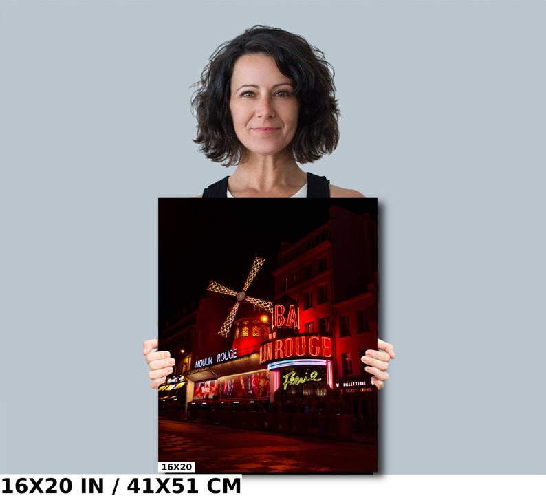 THE Iconic and Magical Moulin Rouge at Night - Colour Photo Wall Art ...