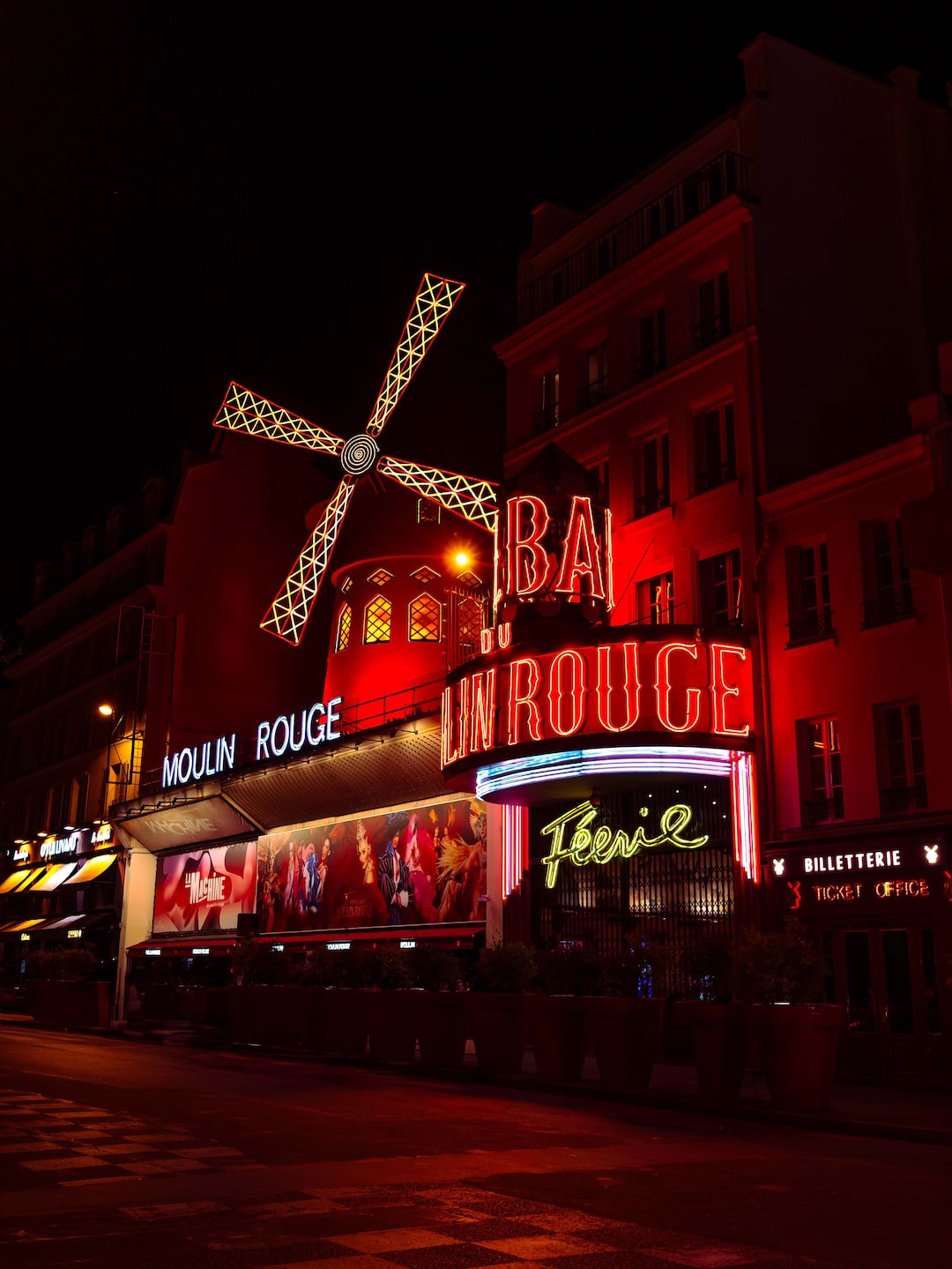 THE Iconic and Magical Moulin Rouge at Night - Colour Photo Wall Art ...
