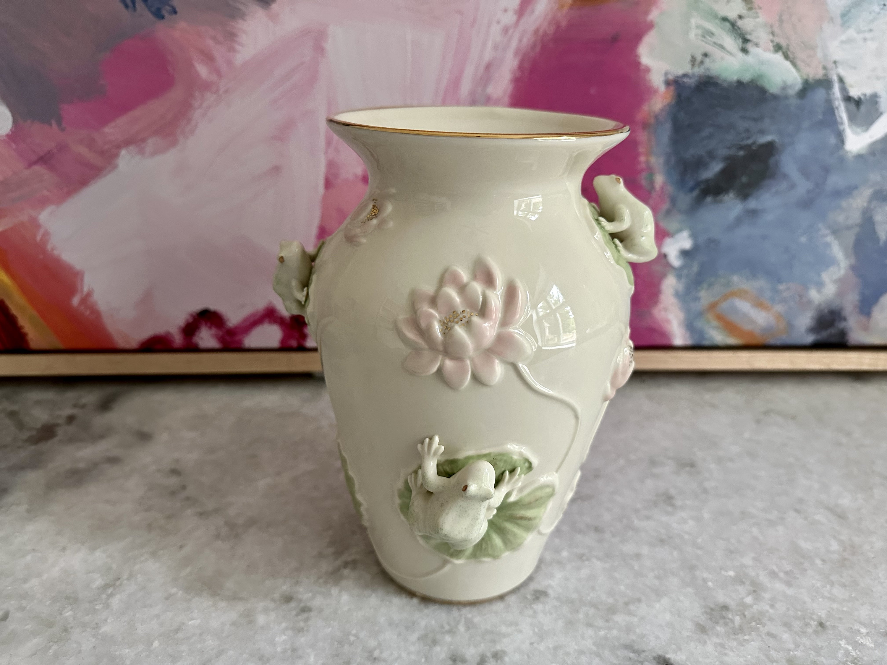 Vintage Lenox Floral Frog Vase, 8.75 H, Circa 2003 Vintage Frog Vase ...