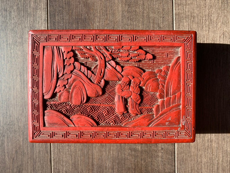 Vintage Chinese Cinnabar Box Circa 1920s-1930s Red - Etsy
