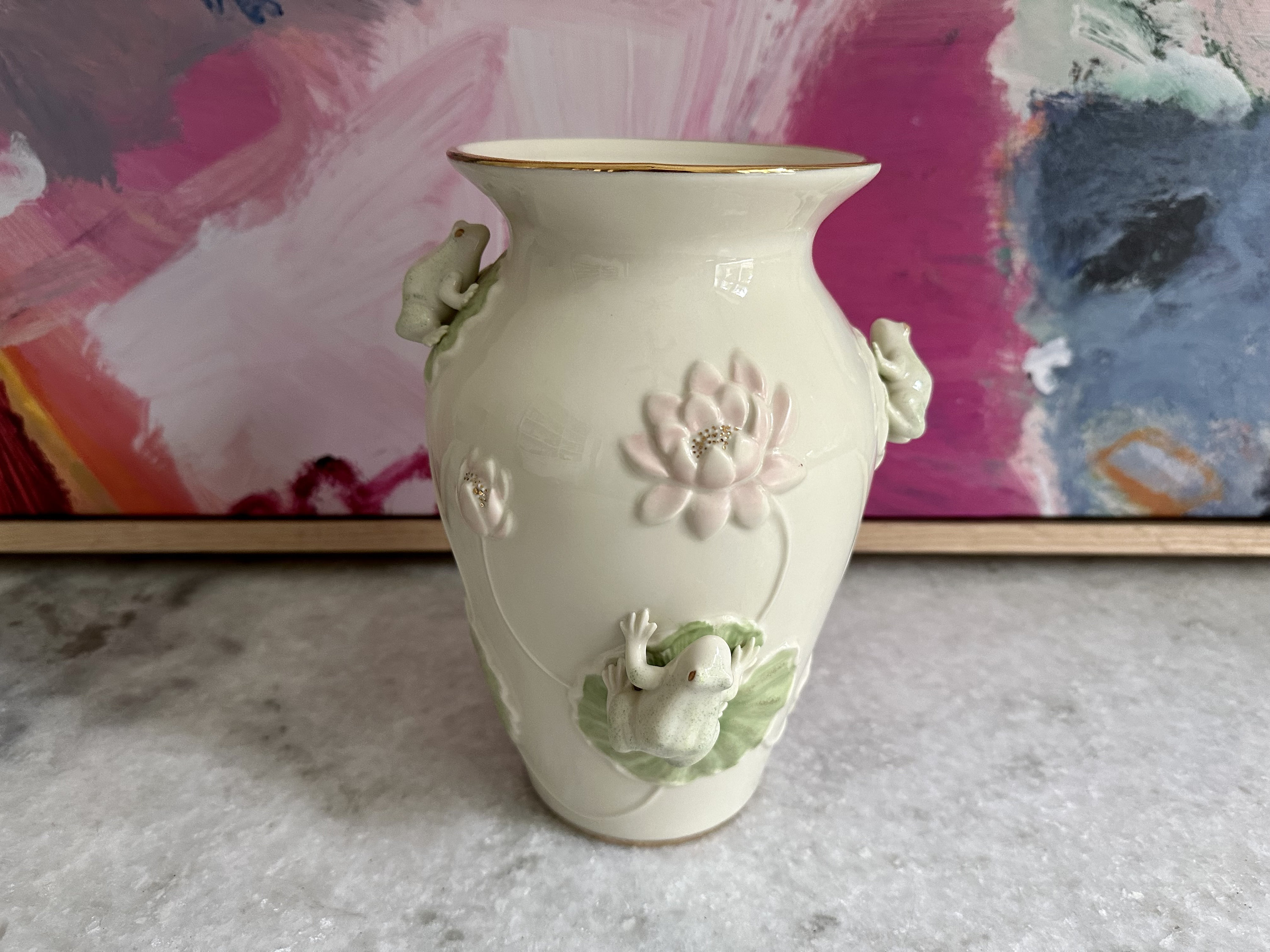Vintage Lenox Floral Frog Vase, 8.75 H, Circa 2003 Vintage Frog Vase ...