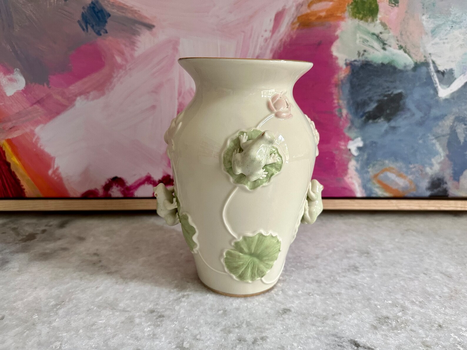 Vintage Lenox Floral Frog Vase, 8.75 H, Circa 2003 Vintage Frog Vase ...