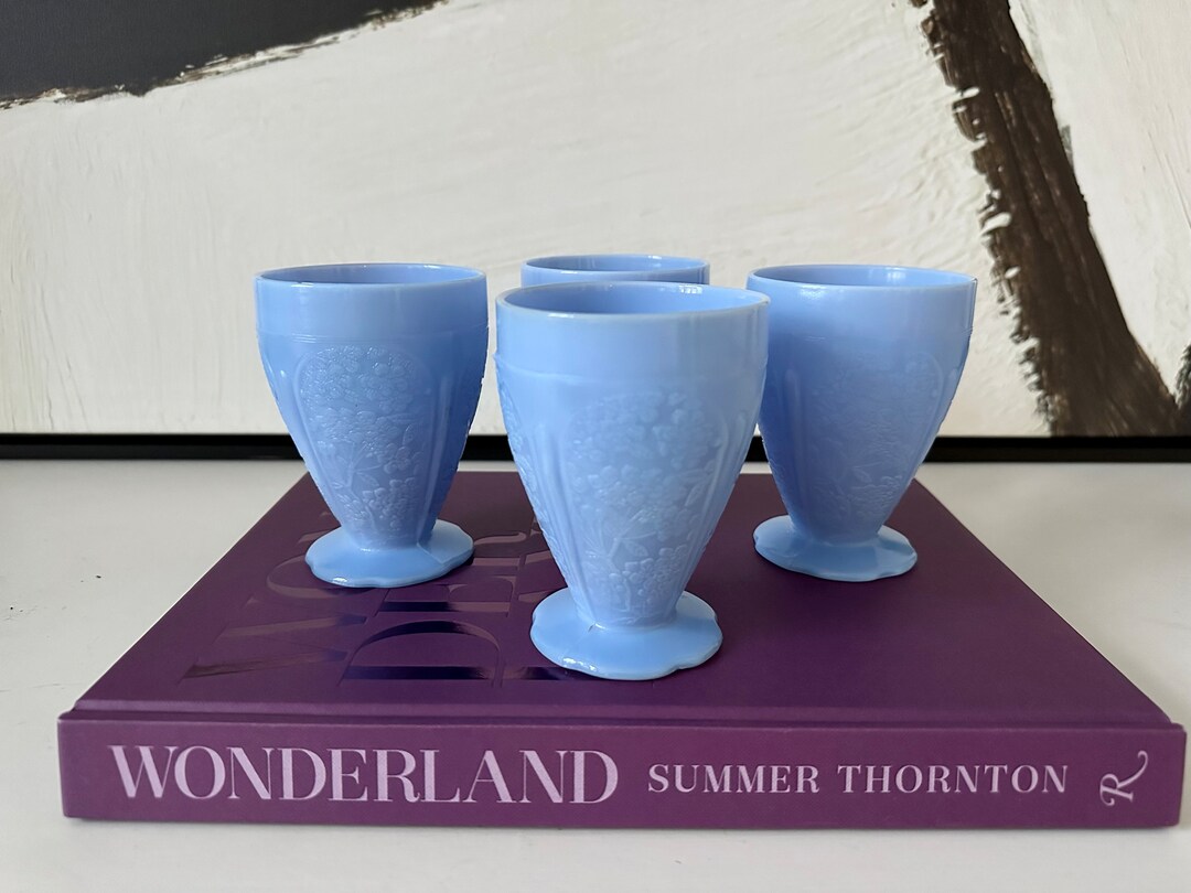 Vintage Delphite Blue Milk Glass Tumblers, 1920s-1930s, Set of 4 ...