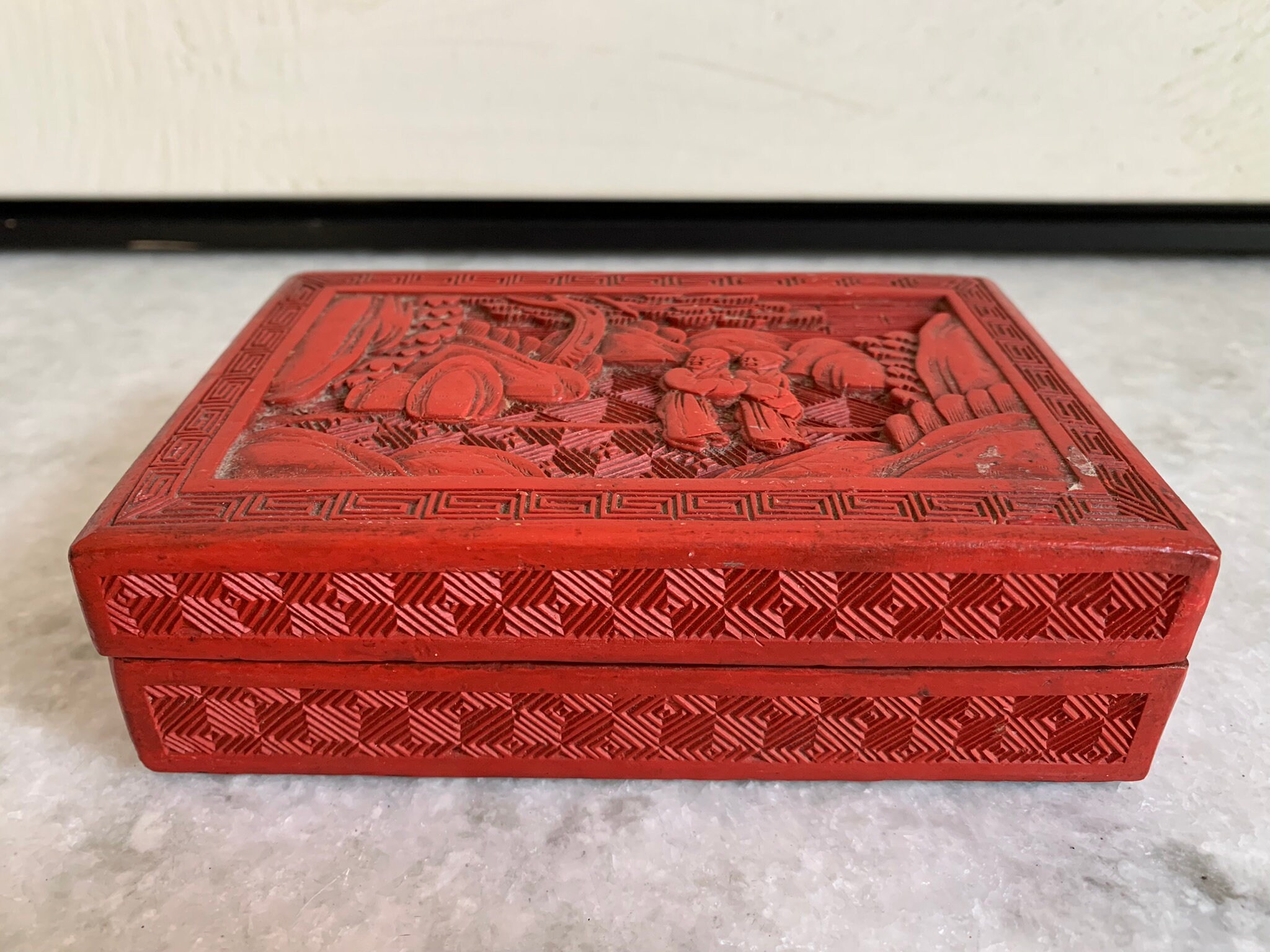 Vintage Chinese Cinnabar Box Circa 1920s-1930s Red - Etsy