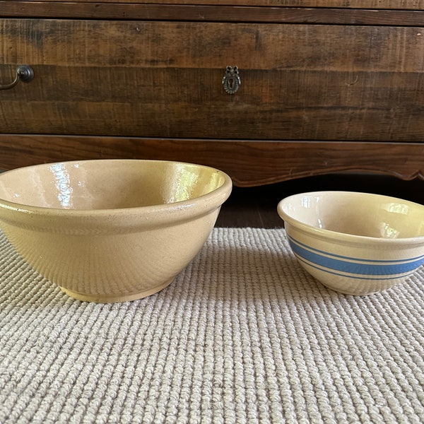 Antique Yellow Ware Bowls - Etsy