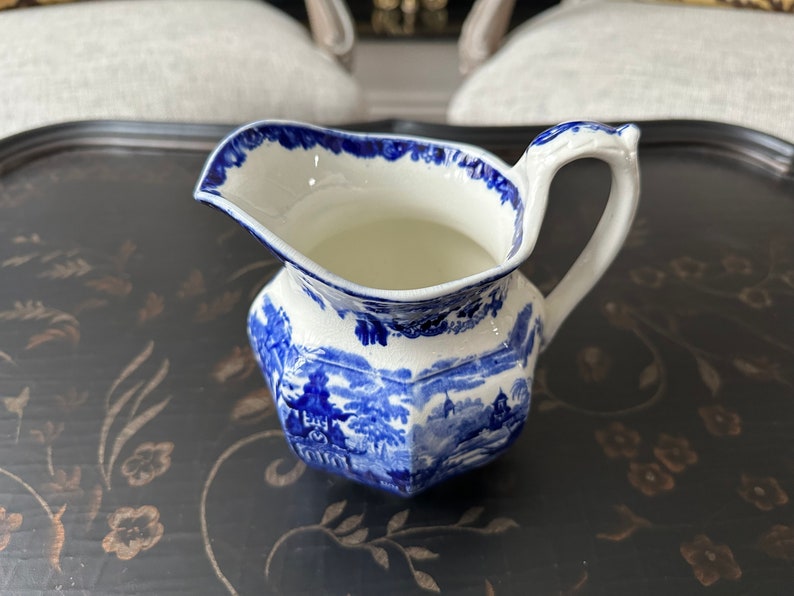 Antique Flow Blue Pitcher by Wedgwood Etruria England, Chinese Pattern ...