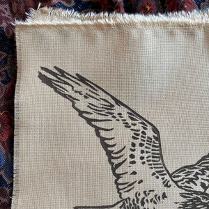 Hawk Hand Printed Cotton Patch | Nature Lover Block Print Iron on Patch ...