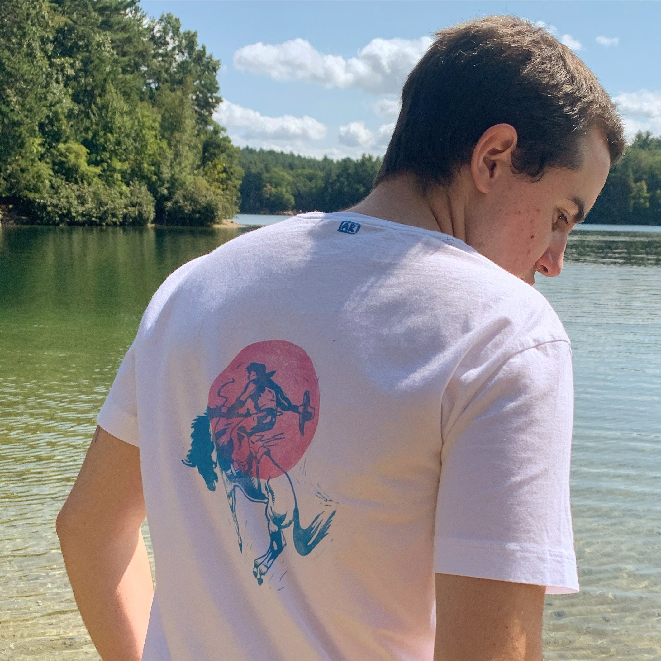 Hand-printed Trans Cowboy T-shirt Transgender Flag Shirt - Etsy