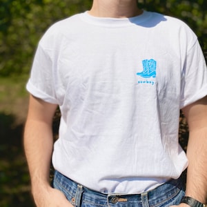 Hand-printed Trans Cowboy T-shirt || Transgender Flag Shirt || Pink ...