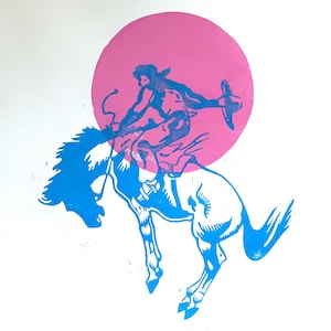 Hand-printed Trans Cowboy T-shirt || Transgender Flag Shirt || Pink ...