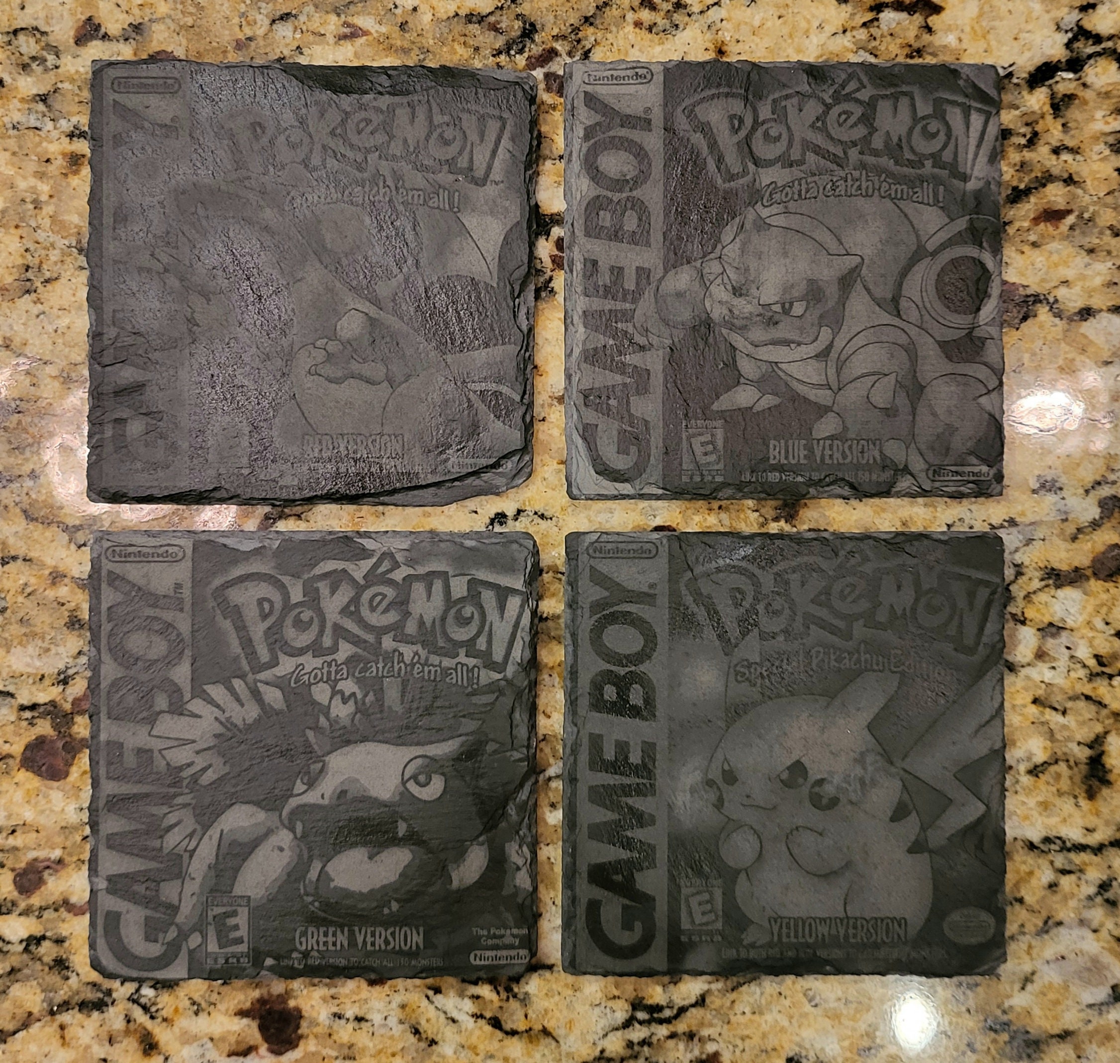 Pokemon Gameboy Box Art Slate Coasters Set of 4 - Etsy