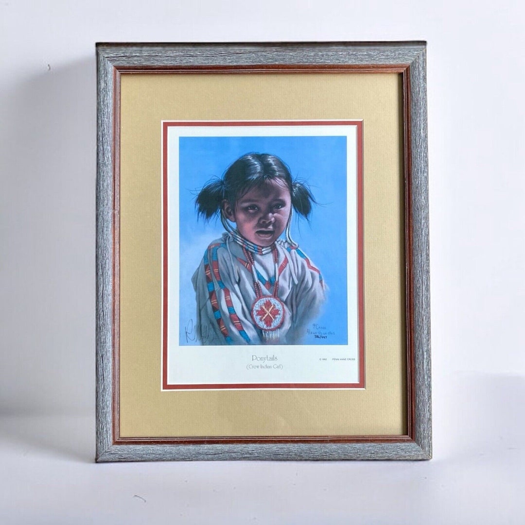 1992 Penni Anne Cross “ponytails” Framed 17” Signed Print 386/447 W/coa ...
