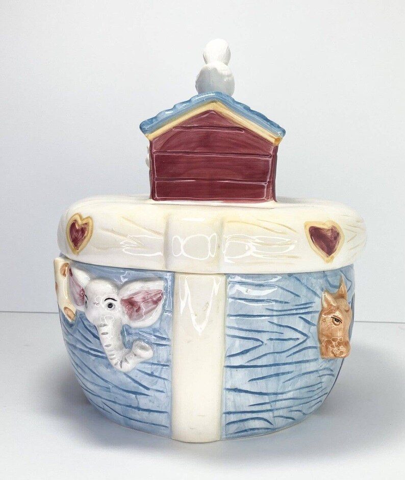Susan Winget, Vintage Ceramic Handpainted Noah’s Ark Cookie Jar, 9” - Etsy