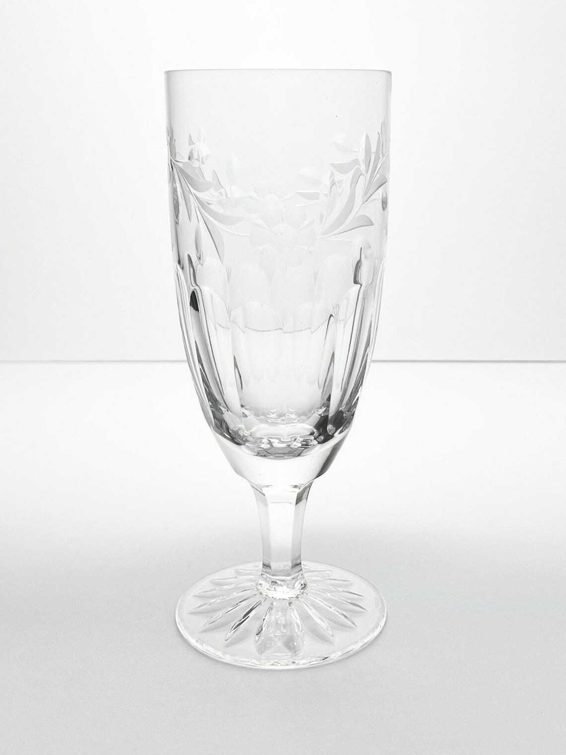 Rogaska “country Garden” Set of 7 Crystal Iced Tea Glasses 8” 16oz ...