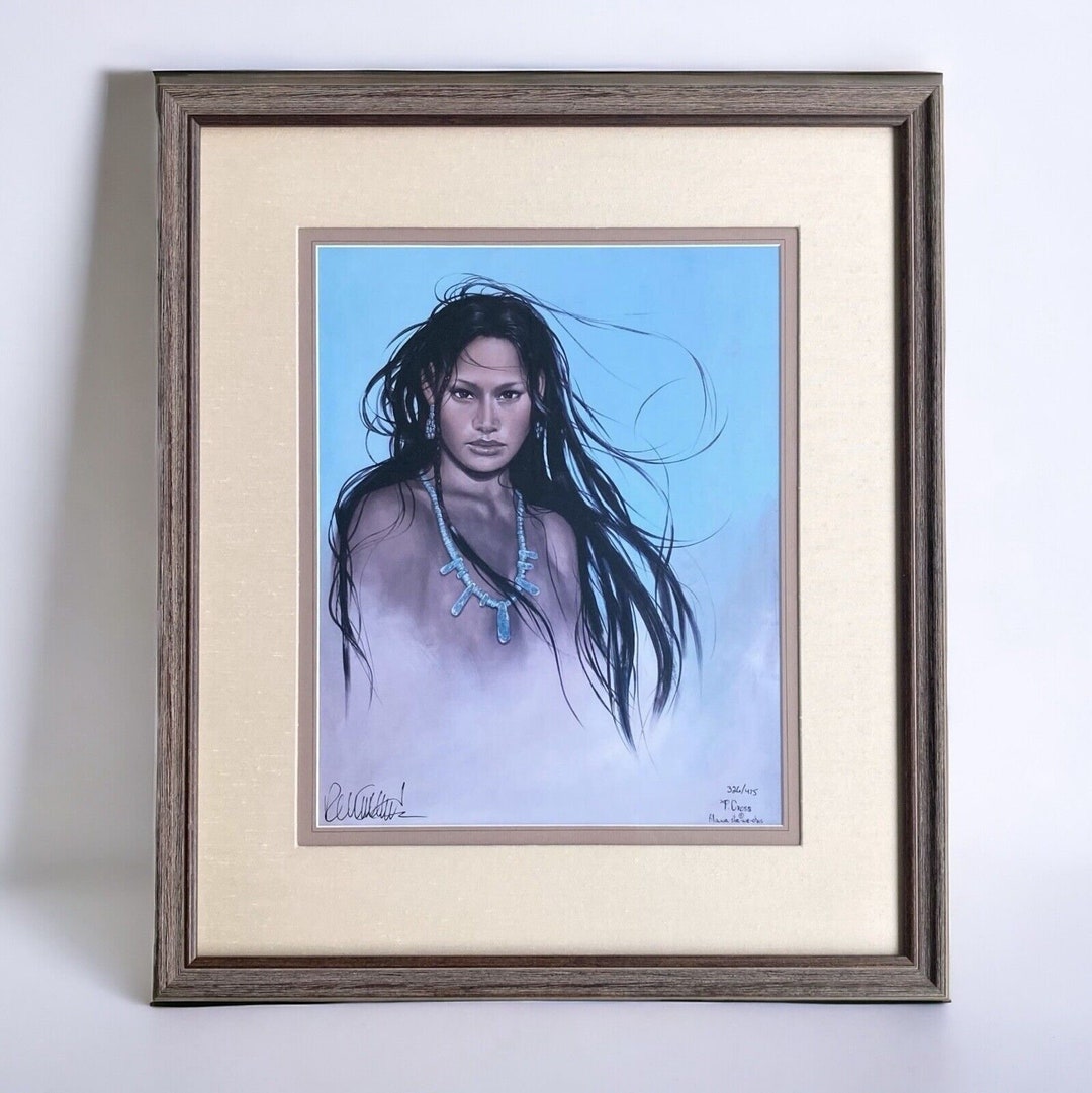 1992 Penni Anne Cross “avisola” Framed 23” Lithograph Signed Print 326/ ...