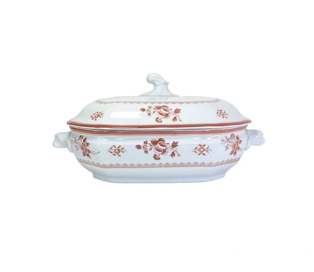 Spode GLOUCESTER RED, Ceramic Lidded Ironstone Serving Bowl, England 11 ...