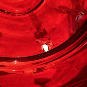 Pair of Antique Victorian Bohemian Ruby Red Glass Candle Mantle Lustres ...