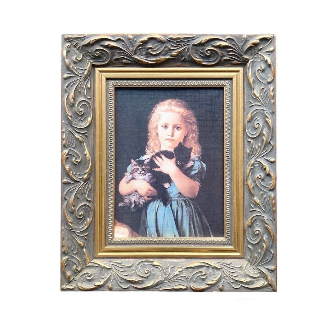 Catherine Amyot “an Armful of Mischief” Framed Oleograph Reproduction ...