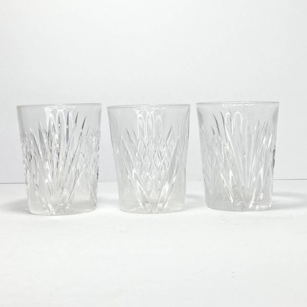 Vintage Cut Glass Old Fashion Glasses - Etsy