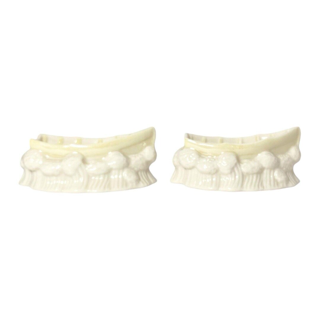 Belleek Pair of Porcelain Boat Shaped Master Open Salt Cellars 4 1/4 ...