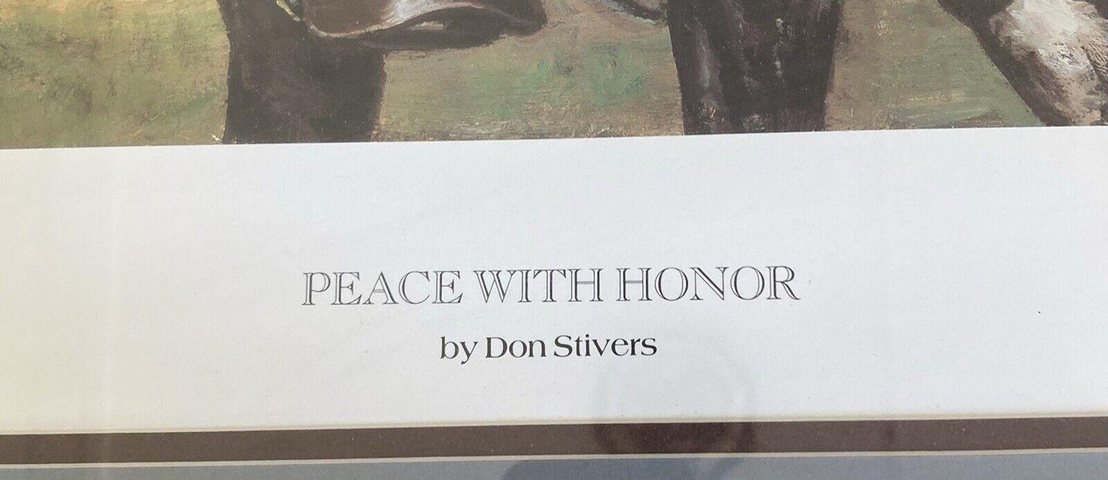 Don Stivers “peace With Honor” Large Framed & Signed Litho Print 35”X30 ...