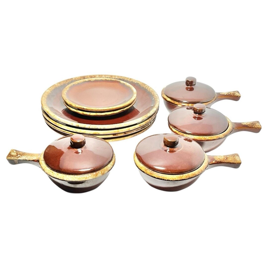 Hull “brown Drip” 6-piece Ceramic Dinnerware Set - Etsy