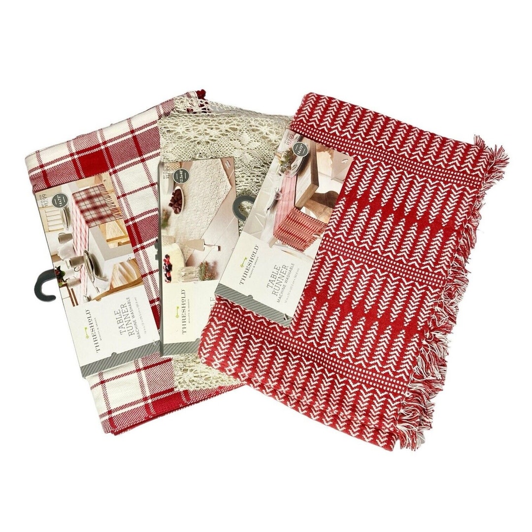 Threshold (target) Set of 3 New Christmas Holiday Cloth Table Runners ...