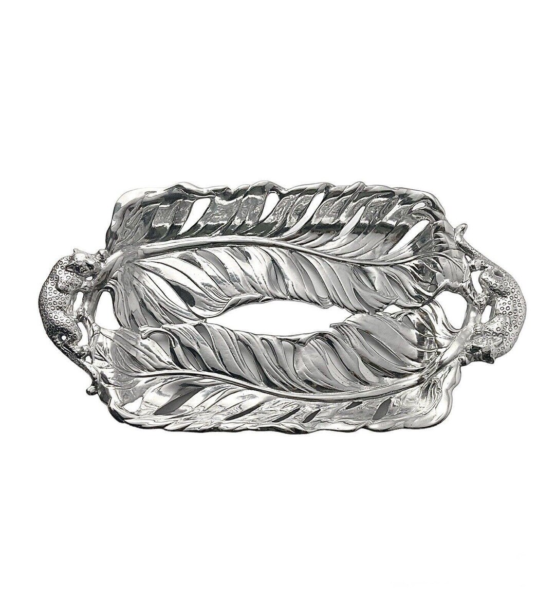 Arthur Court leopard Aluminum Casserole Serving Dish With/glass Insert ...