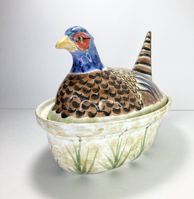 Mesa International Ceramic Handpainted Pheasant Lidded - Etsy