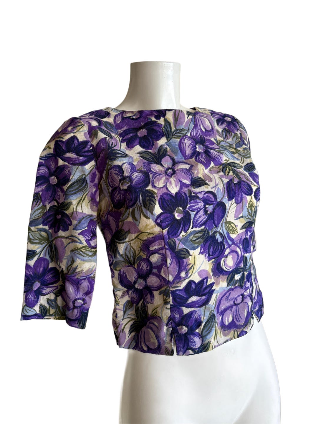 1960s Vintage Tanner of North Carolina Floral Top, Approx Size 10-12 ...