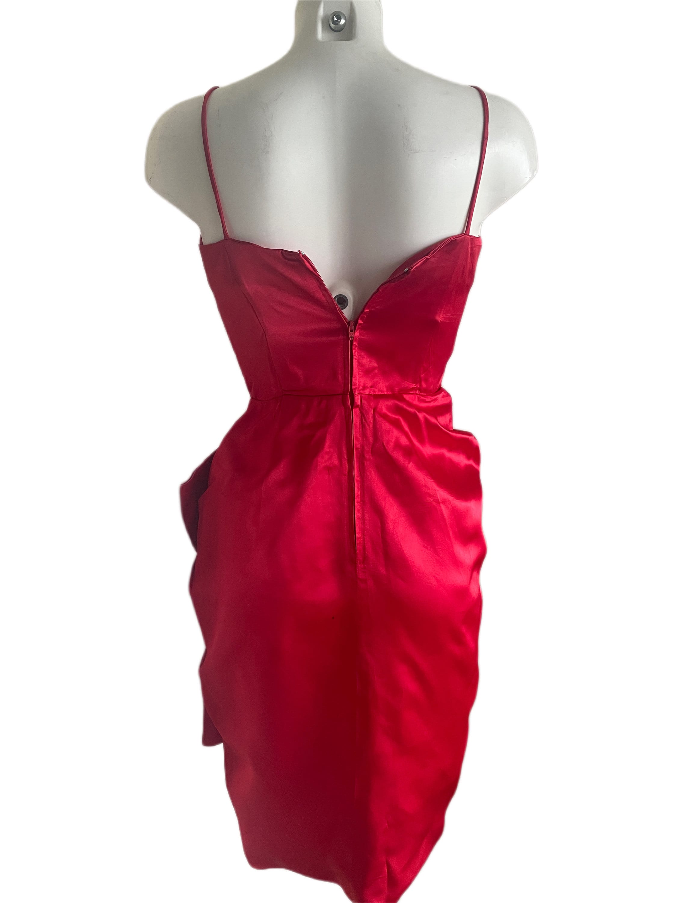 80s Bright Red Mini Cocktail Dress, 1980s True Vintage, Approx Size 6-8 ...