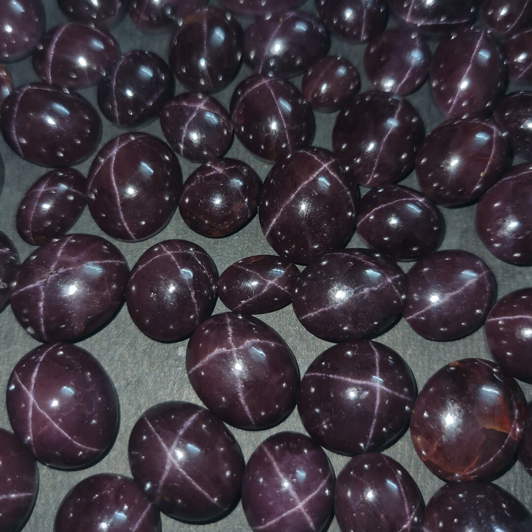 Natural 4-ray Star Garnet Cabochon Rare Star Garnet Gemstone Cabochon ...