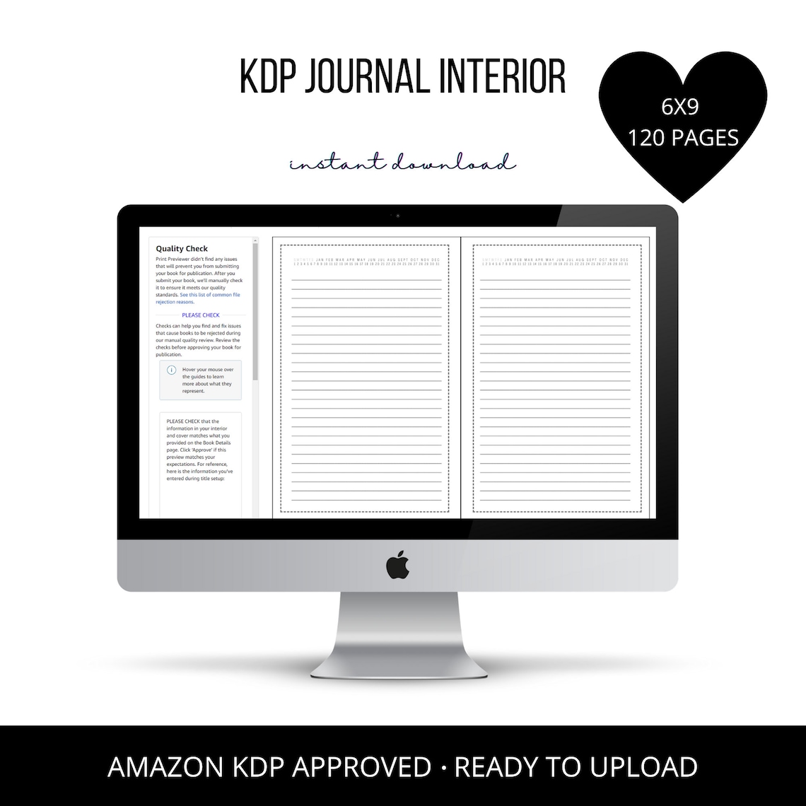 Approved KDP Journal Template | 120 Pages PDF | Digital Download ...