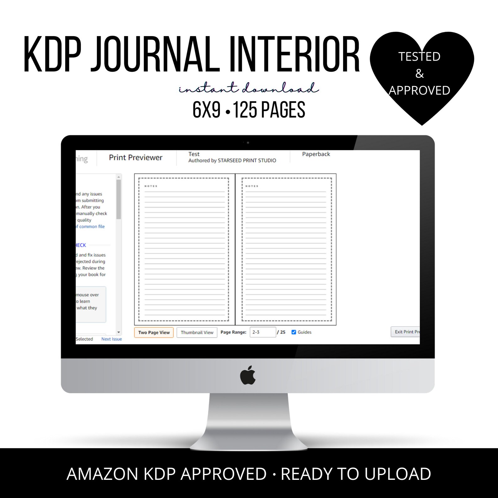 Approved KDP Journal Template | 125 Pages PDF | Digital Download ...
