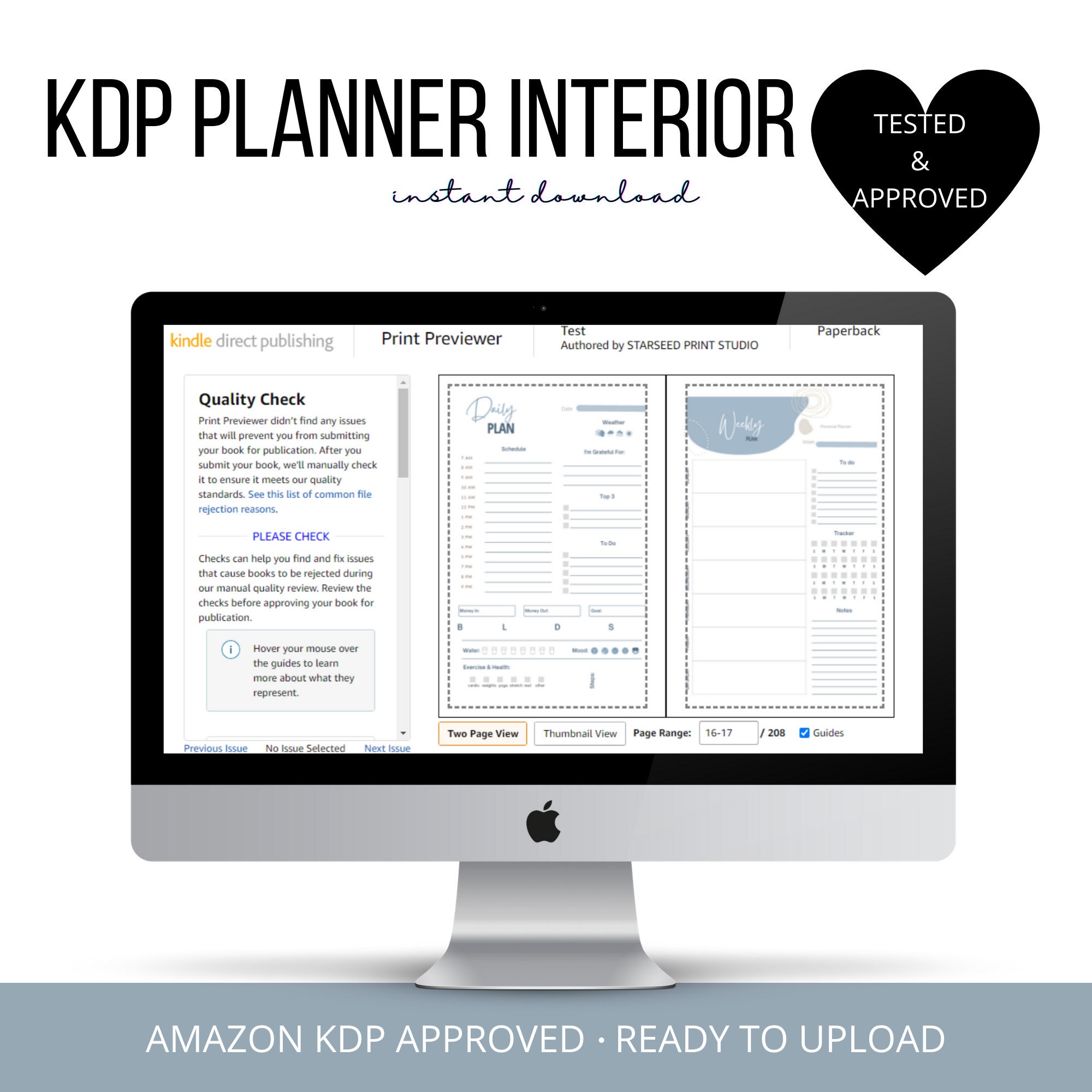 Two Approved KDP Planner Templates | 6 Month Planner Templates | KDP ...