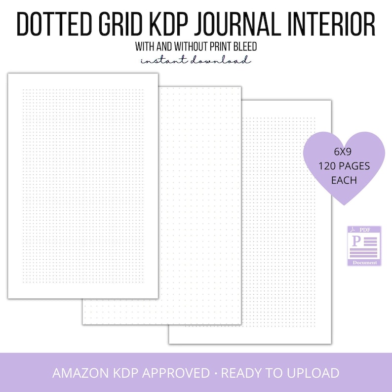 Approved KDP Dotted Lined Journal Template | 120 Pages PDF | Digital ...