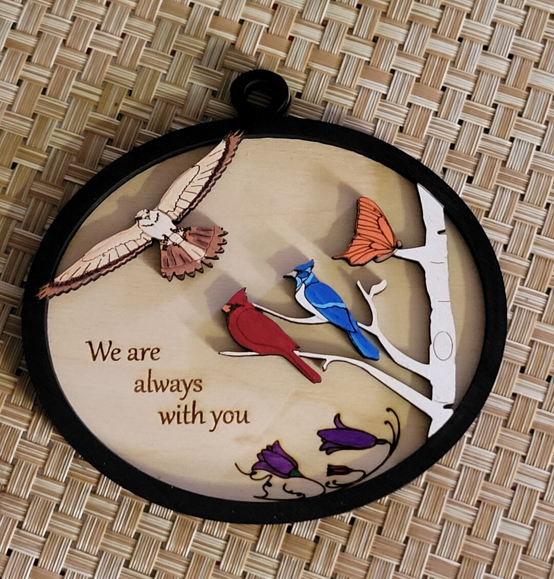 Cardinal, Butterfly, Hawk, Flower, and Blue Jay Ornament, Special Gift ...