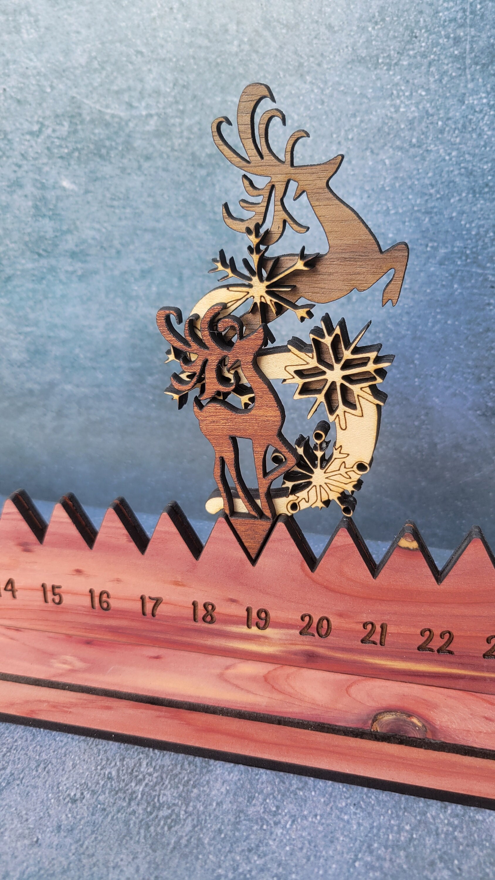 Advent Calendar With Reindeer Day-marker - Etsy