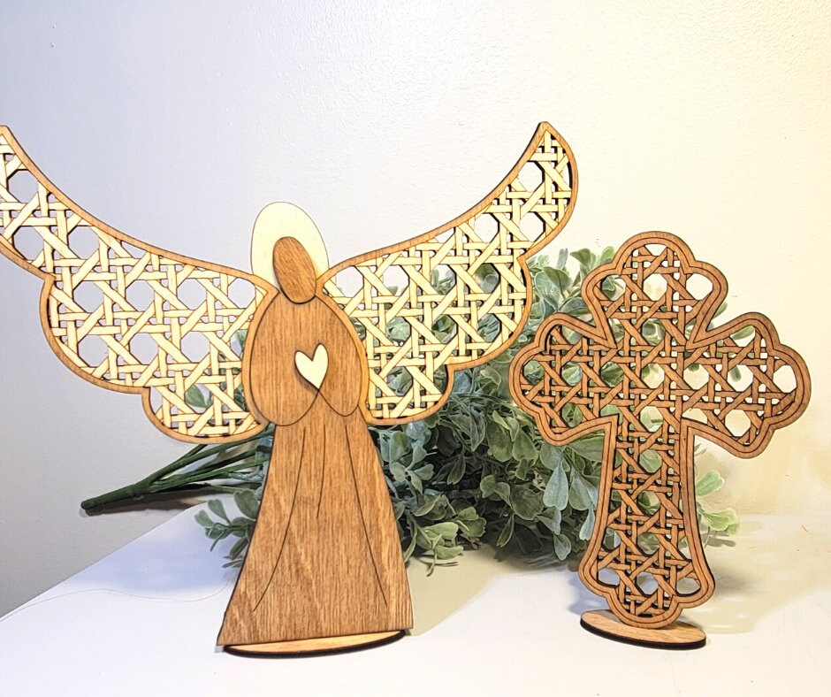 Boho Cane Pattern Angel Rattan Weave Angel | Etsy