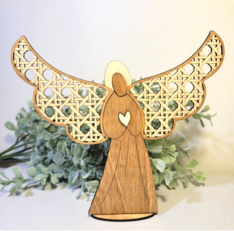 Boho Cane Pattern Angel Rattan Weave Angel | Etsy