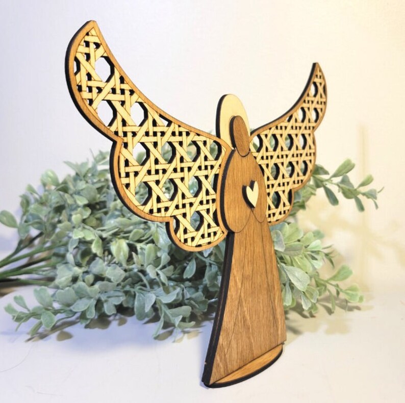 Boho Cane Pattern Angel Rattan Weave Angel - Etsy