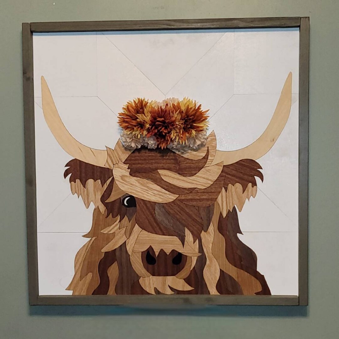 Highland Cow Wall Hanging, Farmhouse Decor, Highland Cow Decor - Etsy
