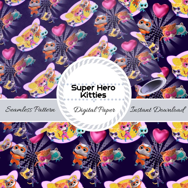 Super Kitties Seamless Svg - Etsy
